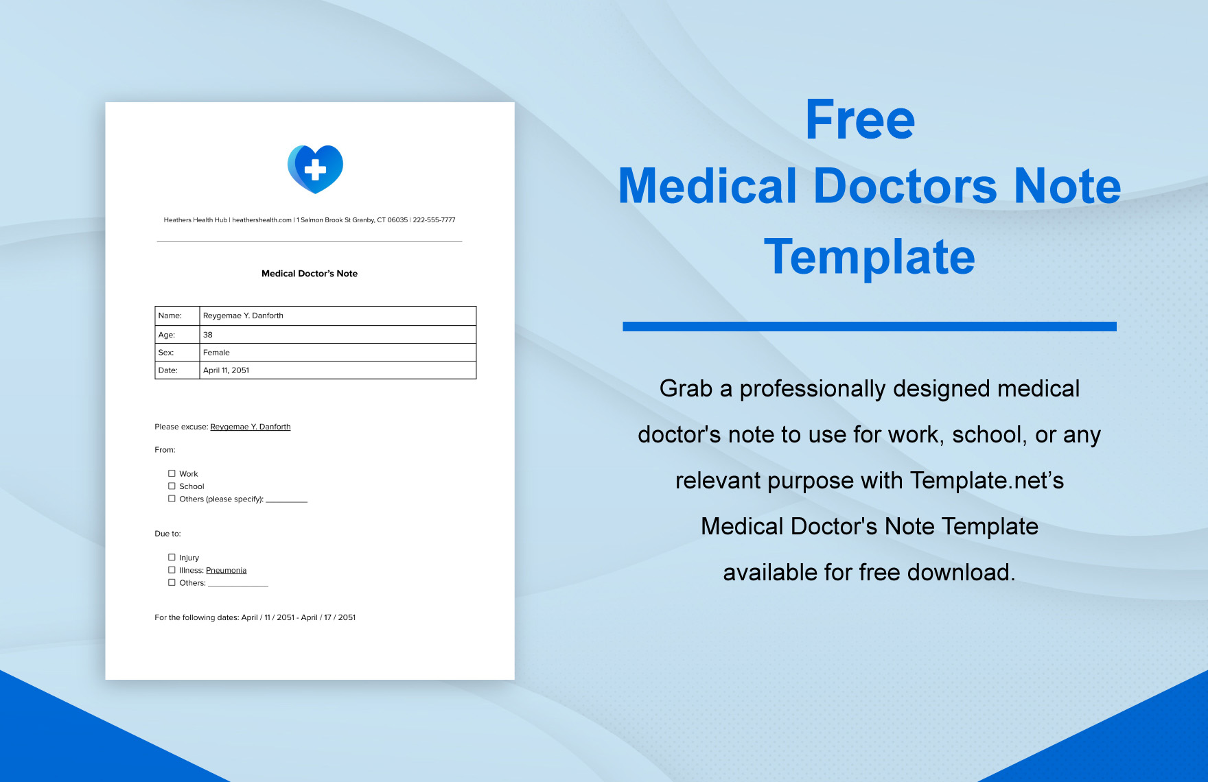Doctors Note Template Free Pdf Infoupdate