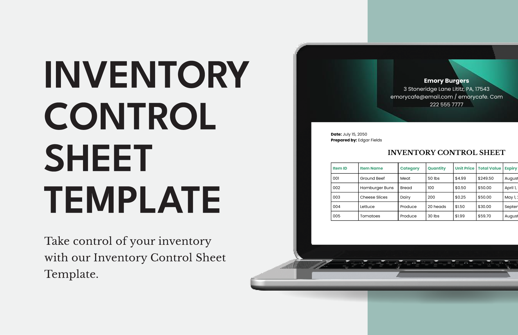 Inventory Control Sheet Template Download In Word Google Docs PDF 
