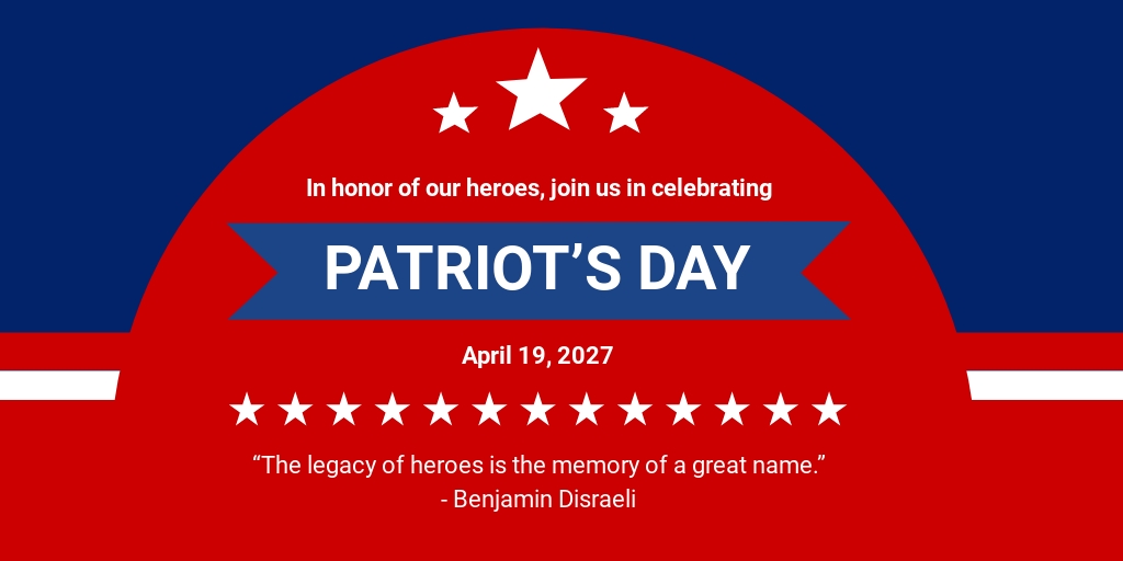Patriot's Day Twitter Post Template - PSD | Template.net