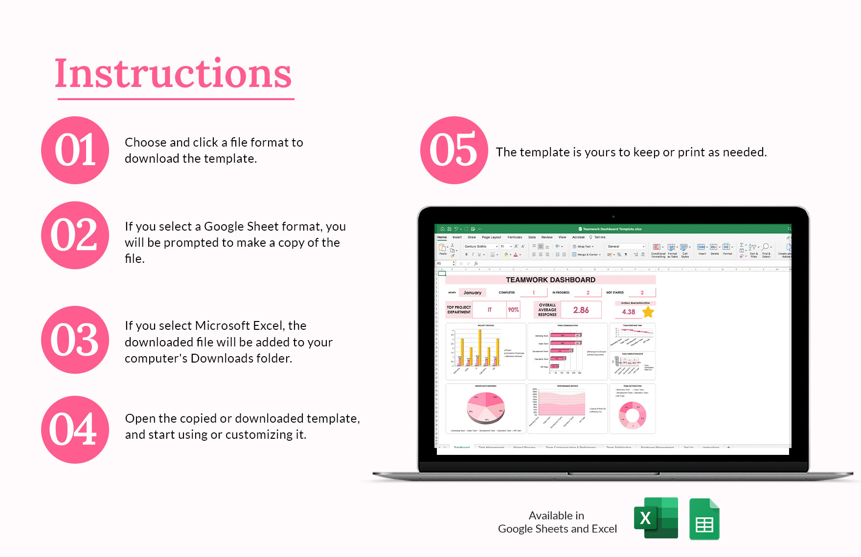 Teamwork Dashboard Template - Download in Excel, Google Sheets ...