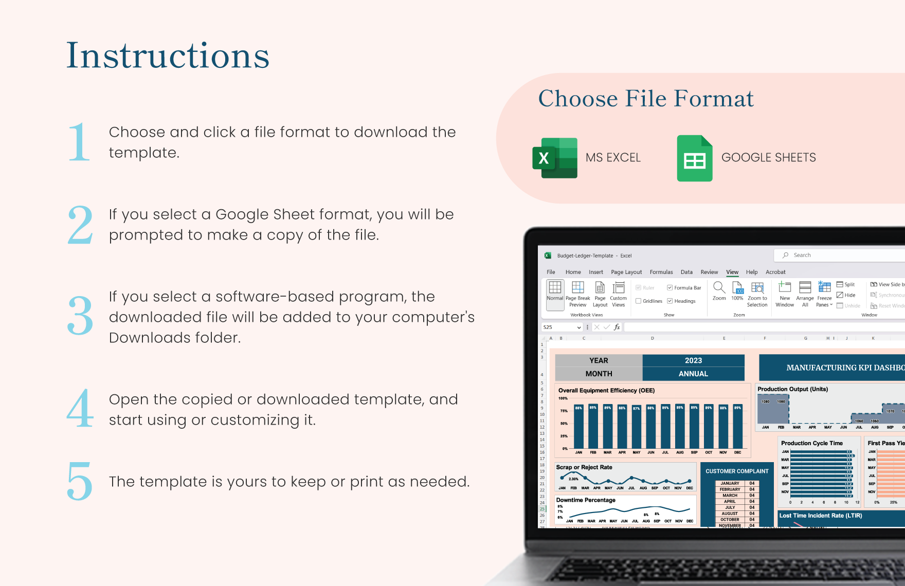 Manufacturing KPI Dashboard Template - Download in Excel, Google Sheets ...