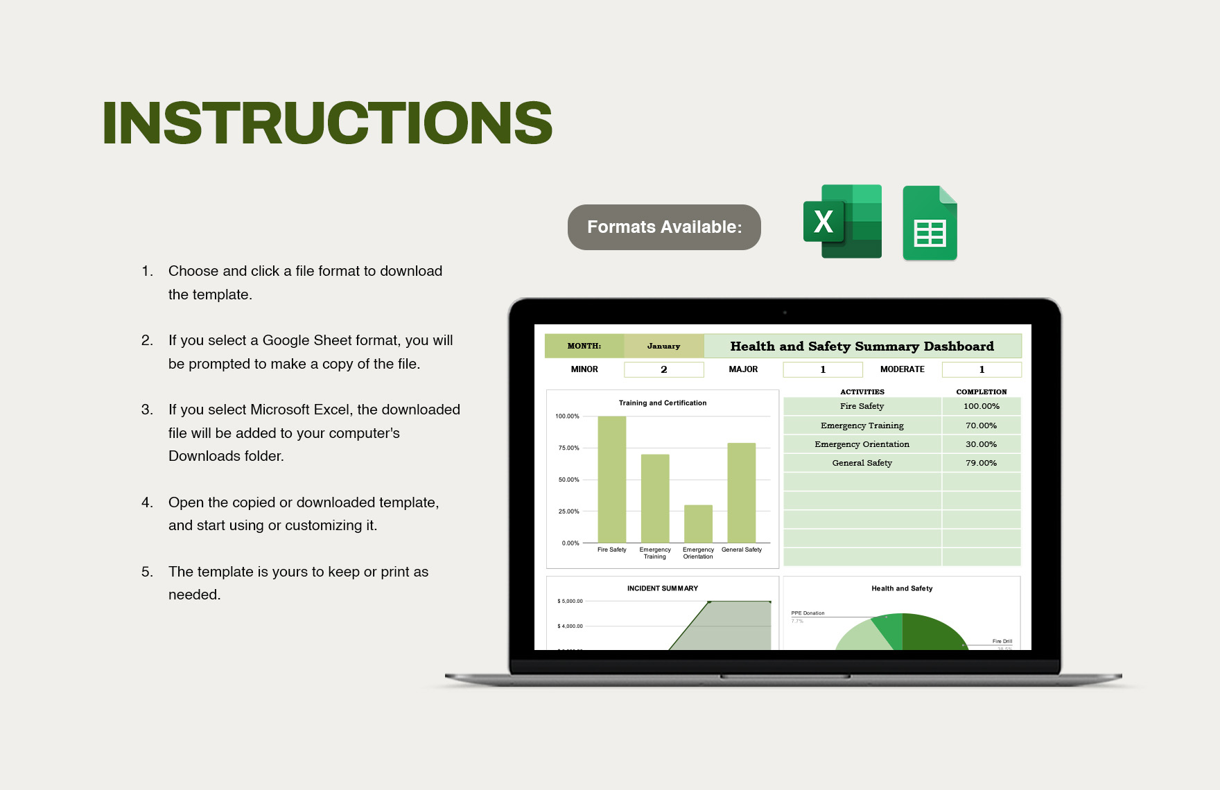 Health and Safety Dashboard Template - Download in Excel, Google Sheets | Template.net