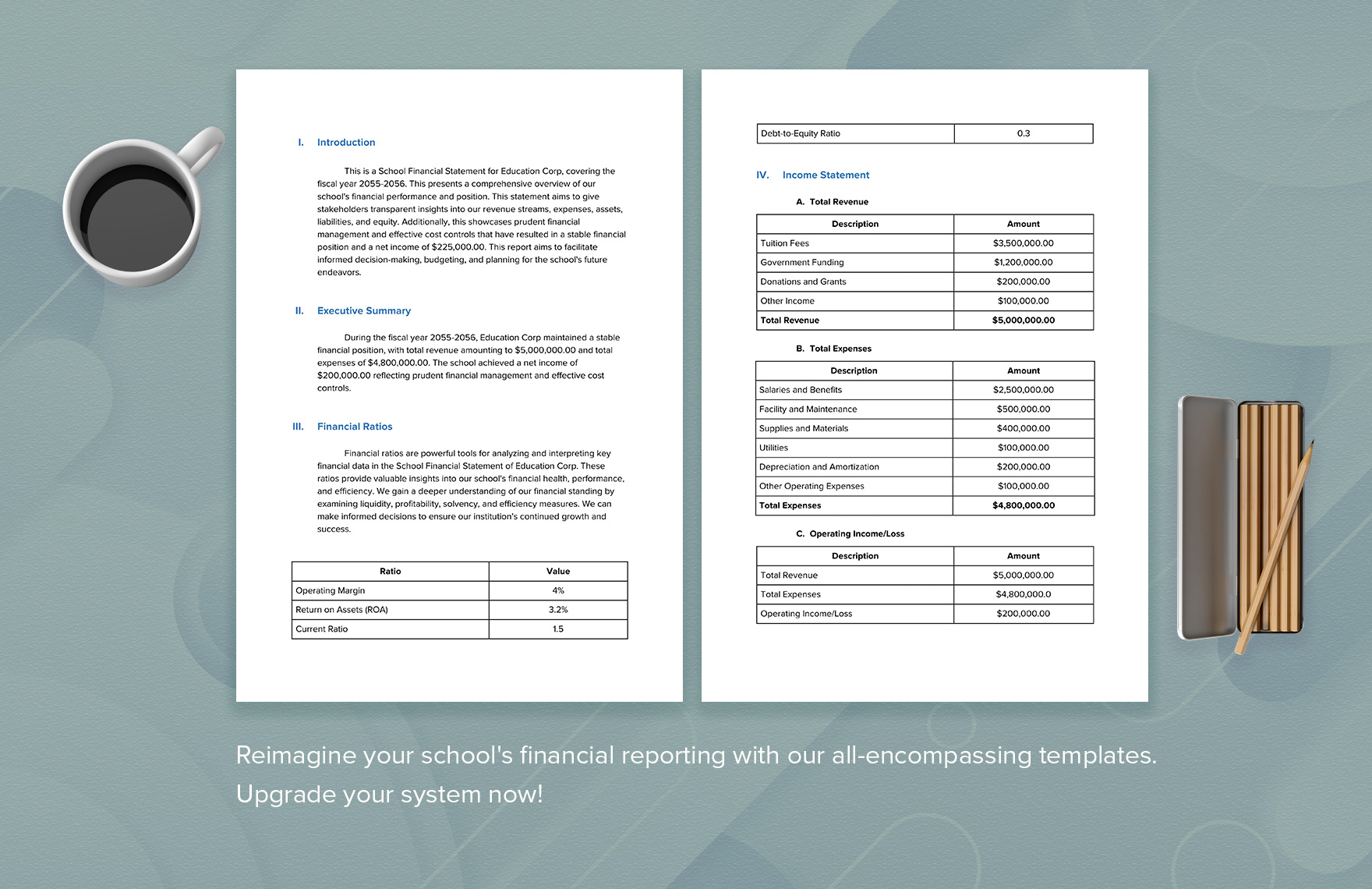 School Financial Statement Template In Word PDF Google Docs School Financial Statement Template In Word PDF Google Docs
