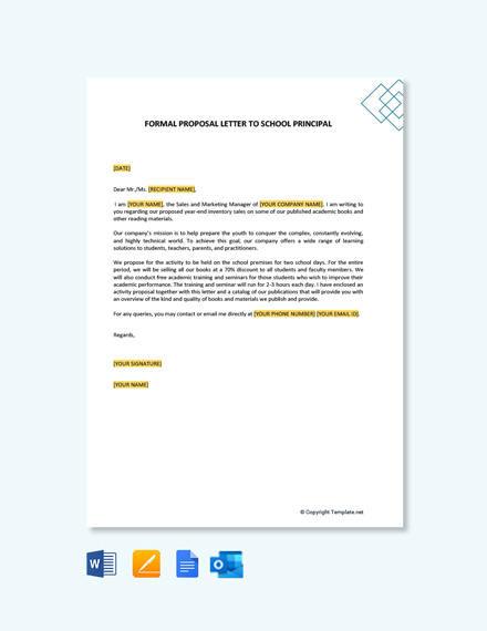Formal Proposal Letter To School Principal Template Google Docs Word 