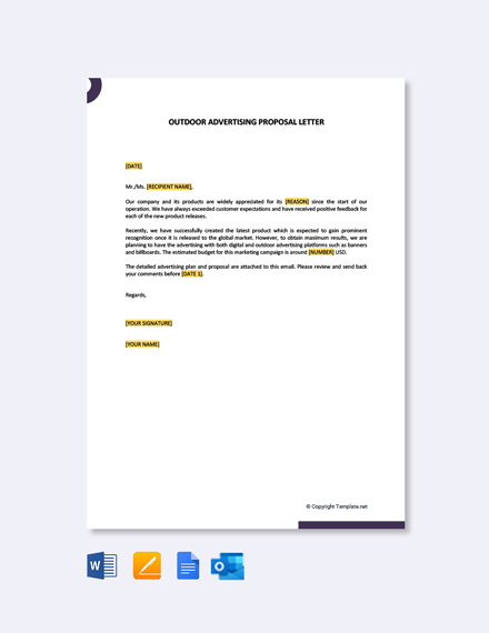 FREE Radio Advertising Proposal Letter Template - Word | Google Docs ...
