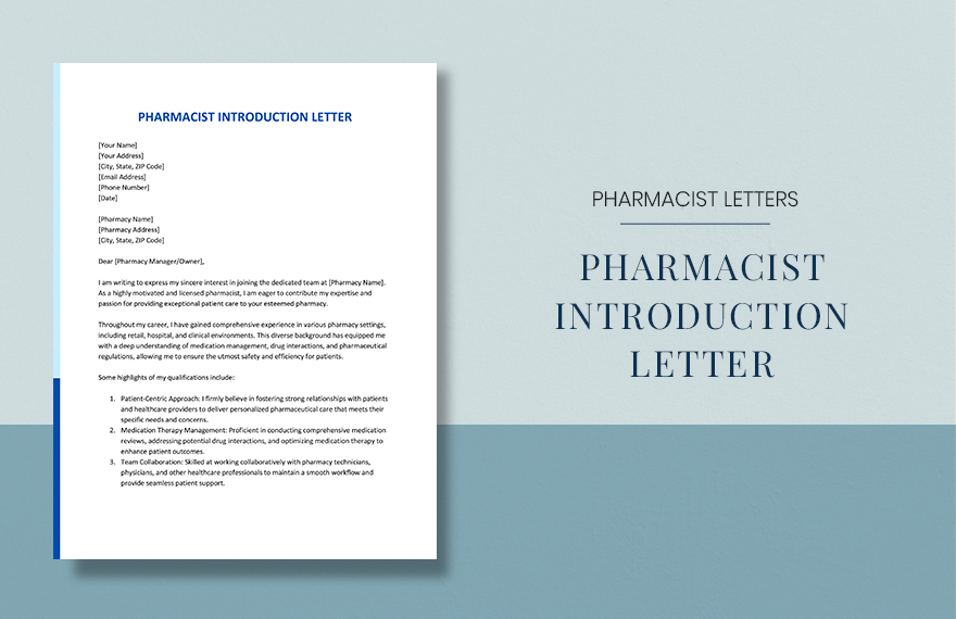 Free Pharmacist Introduction Letter - Download in Word, Google Docs ...