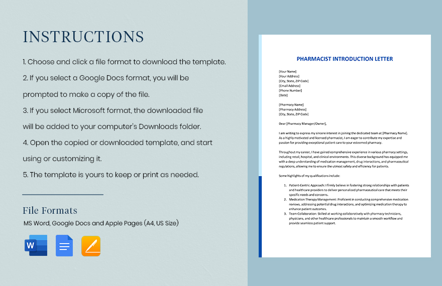 Free Pharmacist Introduction Letter - Download in Word, Google Docs ...