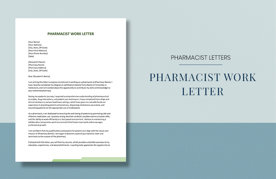 Free Pharmacist Work Letter - Download in Word, Google Docs, Apple ...