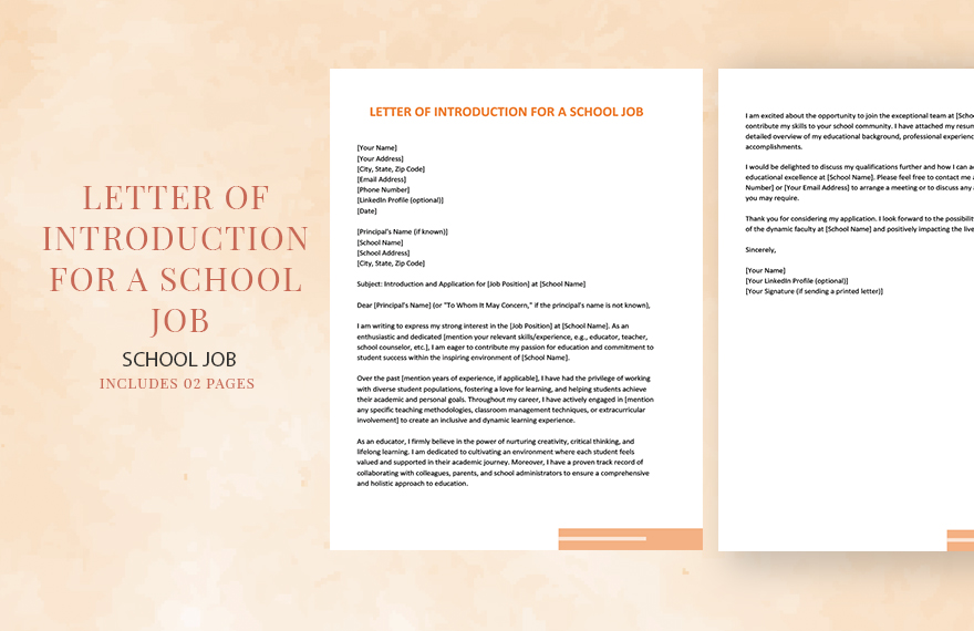Free Letter Of Introduction For A School Job Download In Word Google 