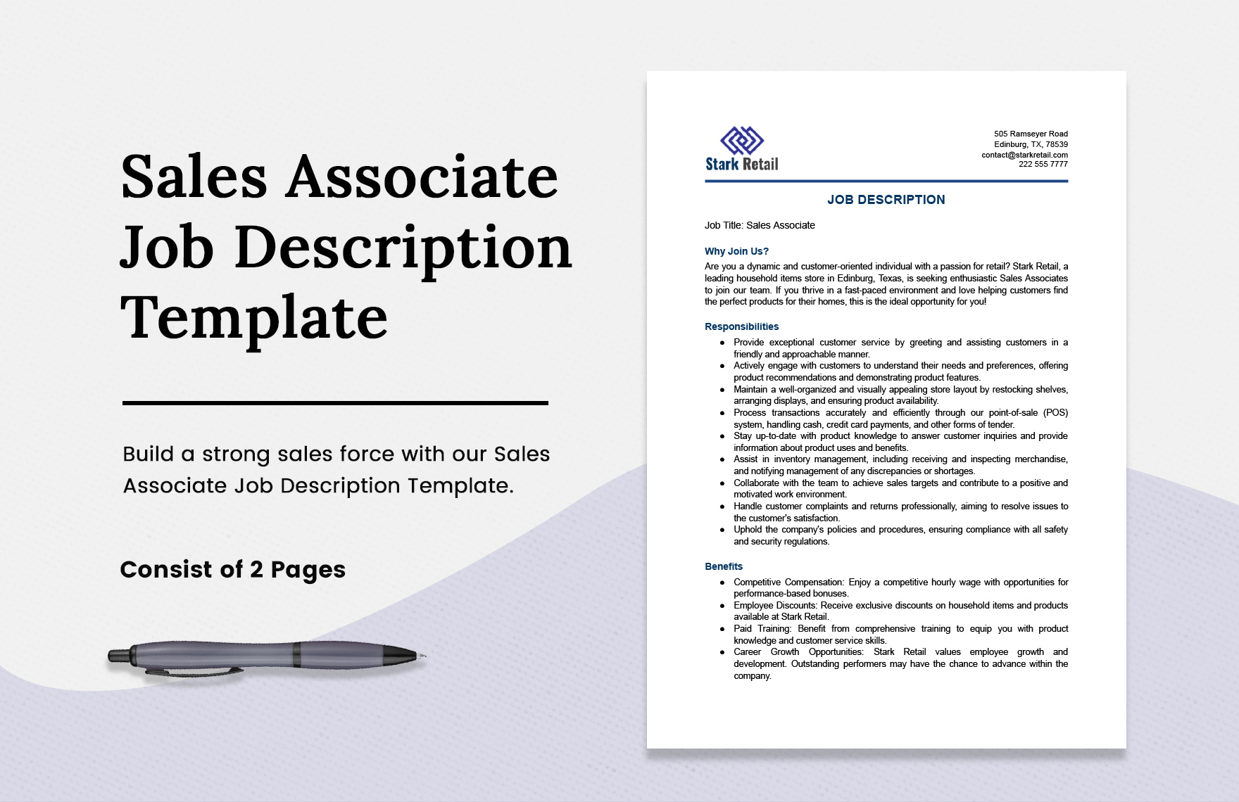 Sales Associate Job Description Template 7 Free Word PDF Format 