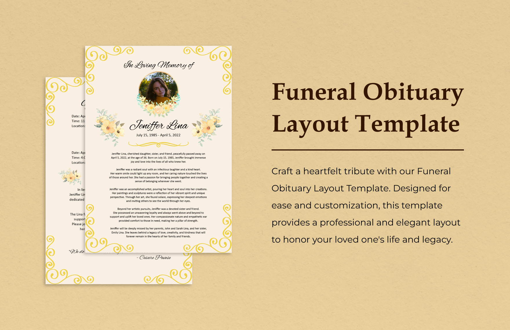 FREE Obituary Word Template Download Template