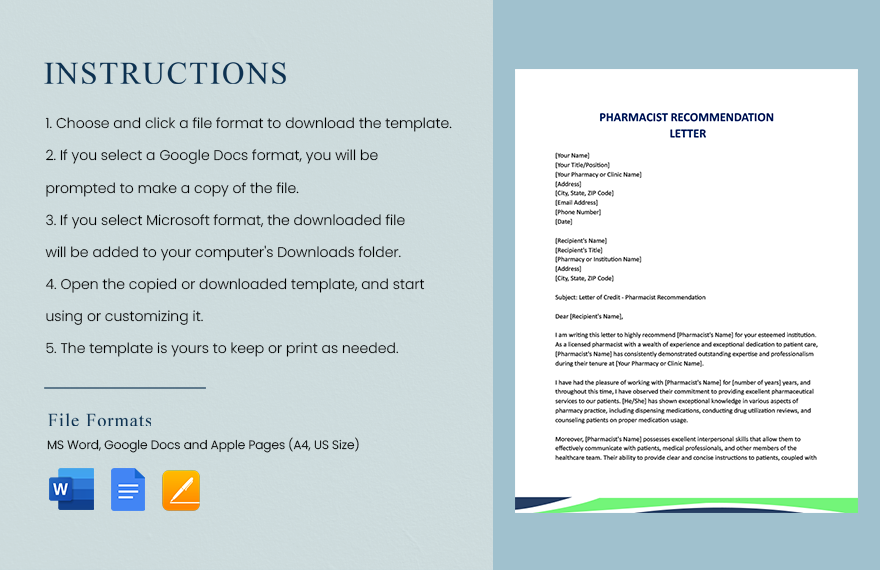 Free Pharmacist Recommendation Letter - Download in Word, Google Docs ...