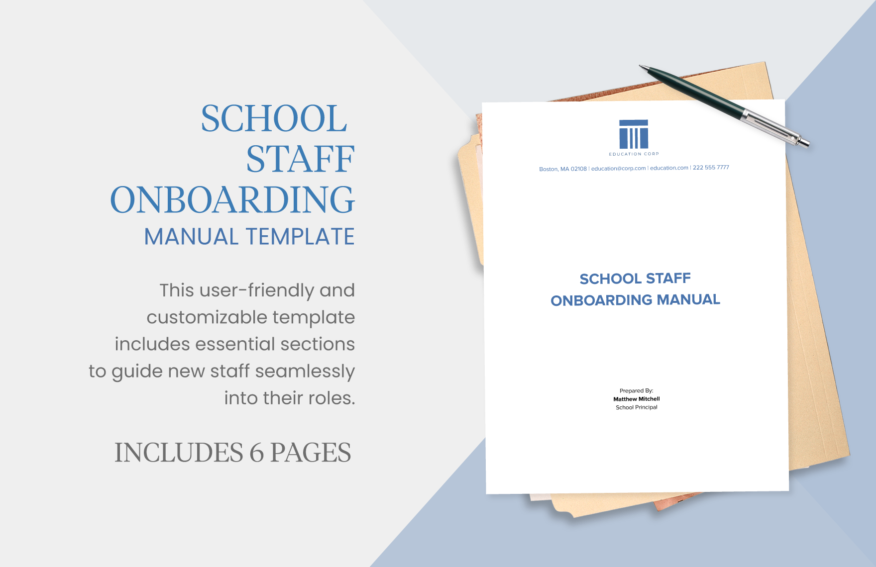 Education School Policy and Procedure Manual Template - Download in ...