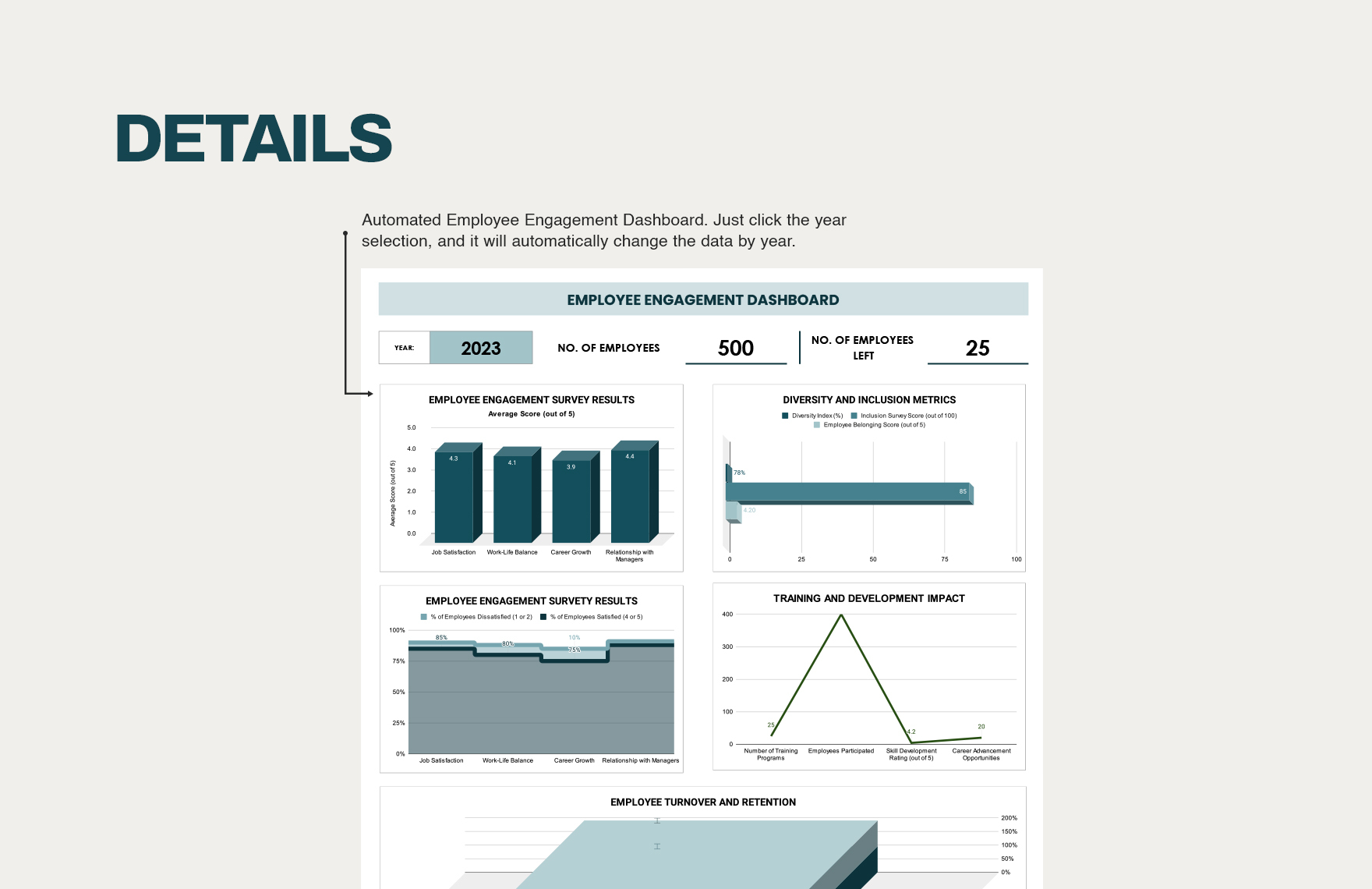 Employee Engagement Dashboard Template - Download in Excel, Google ...