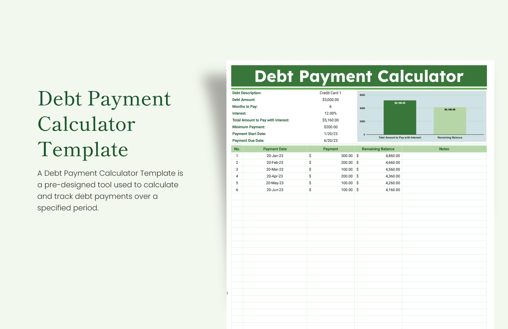 Excel Payment Calculator Template