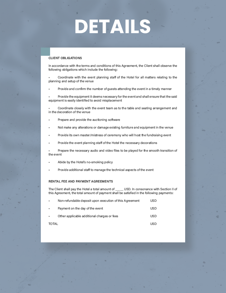 Event Contract Agreement Template - Google Docs, Word, Apple Pages ...