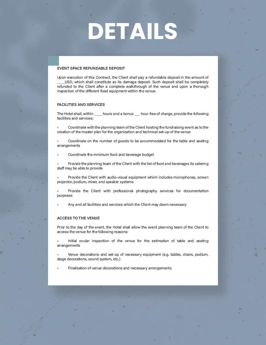 Event Contract Agreement Template - Google Docs, Word, Apple Pages ...