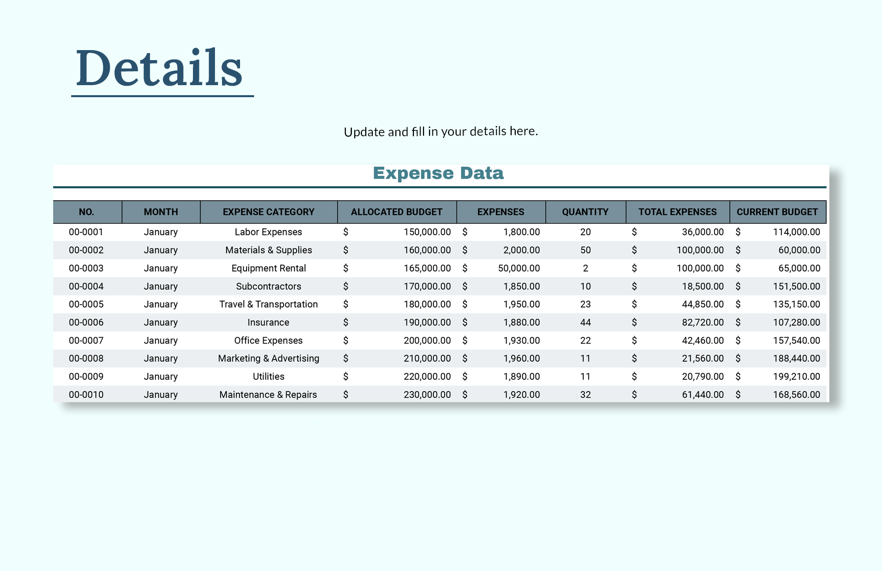 Expense Dashboard Template - Download in Excel, Google Sheets ...