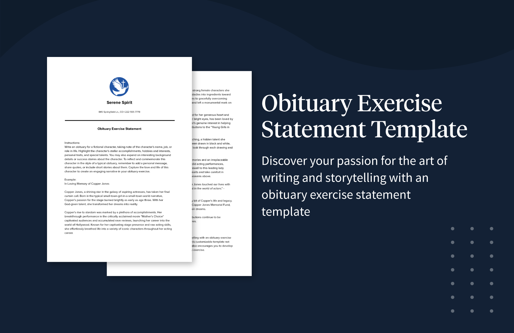 Obituary Exercise Statement Template In Word PDF Google Docs