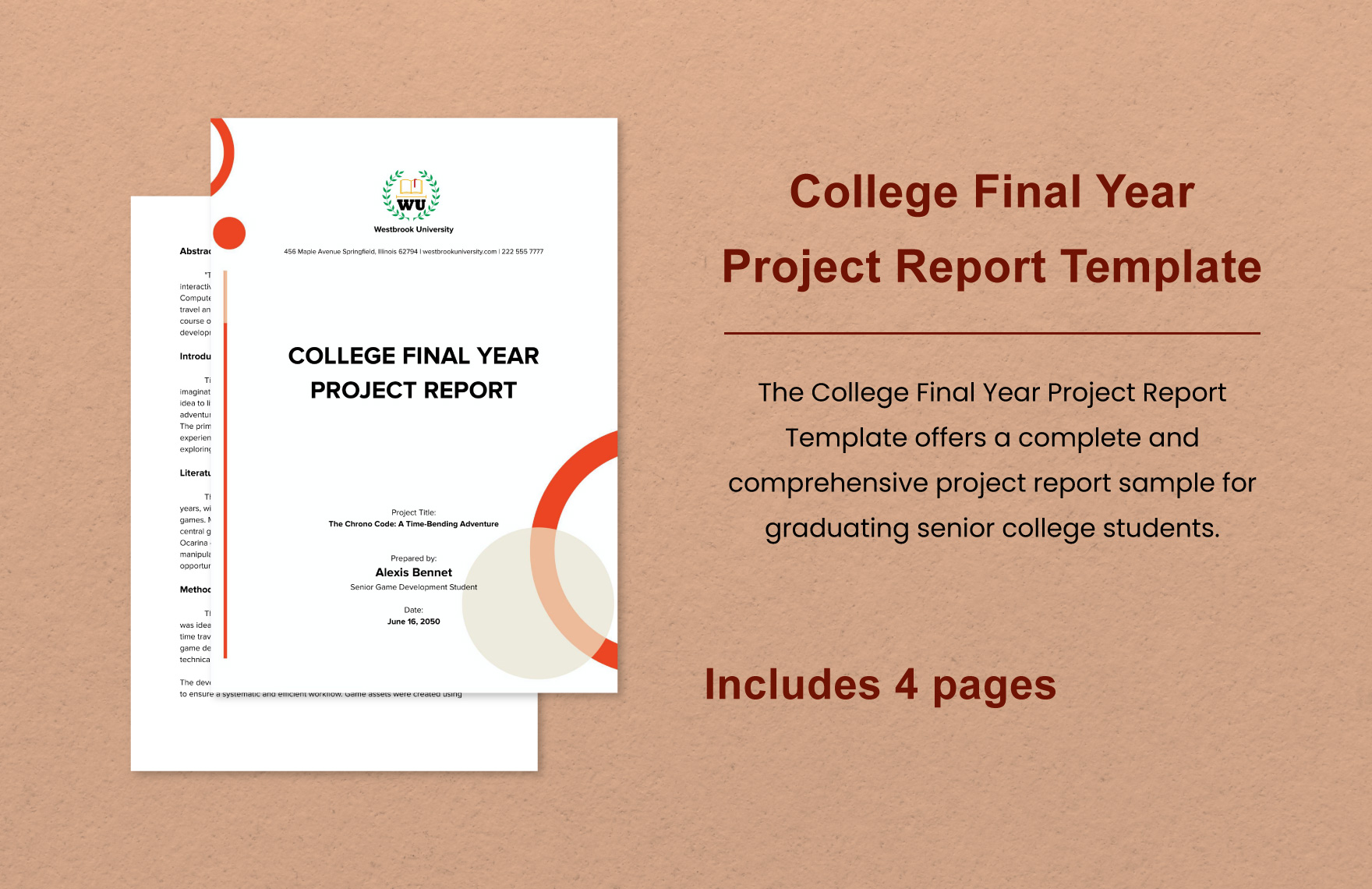 College Final Year Project Report Template Download In Word Google Docs PDF Template