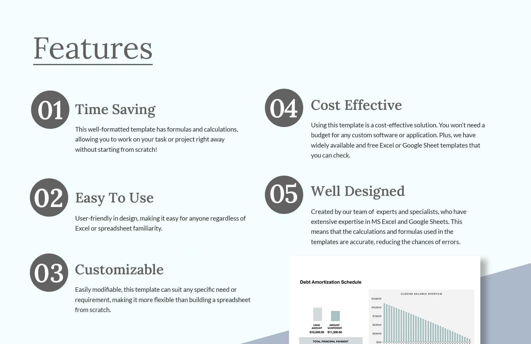 Debt Amortization Schedule Template - Download in Excel, Google Sheets ...