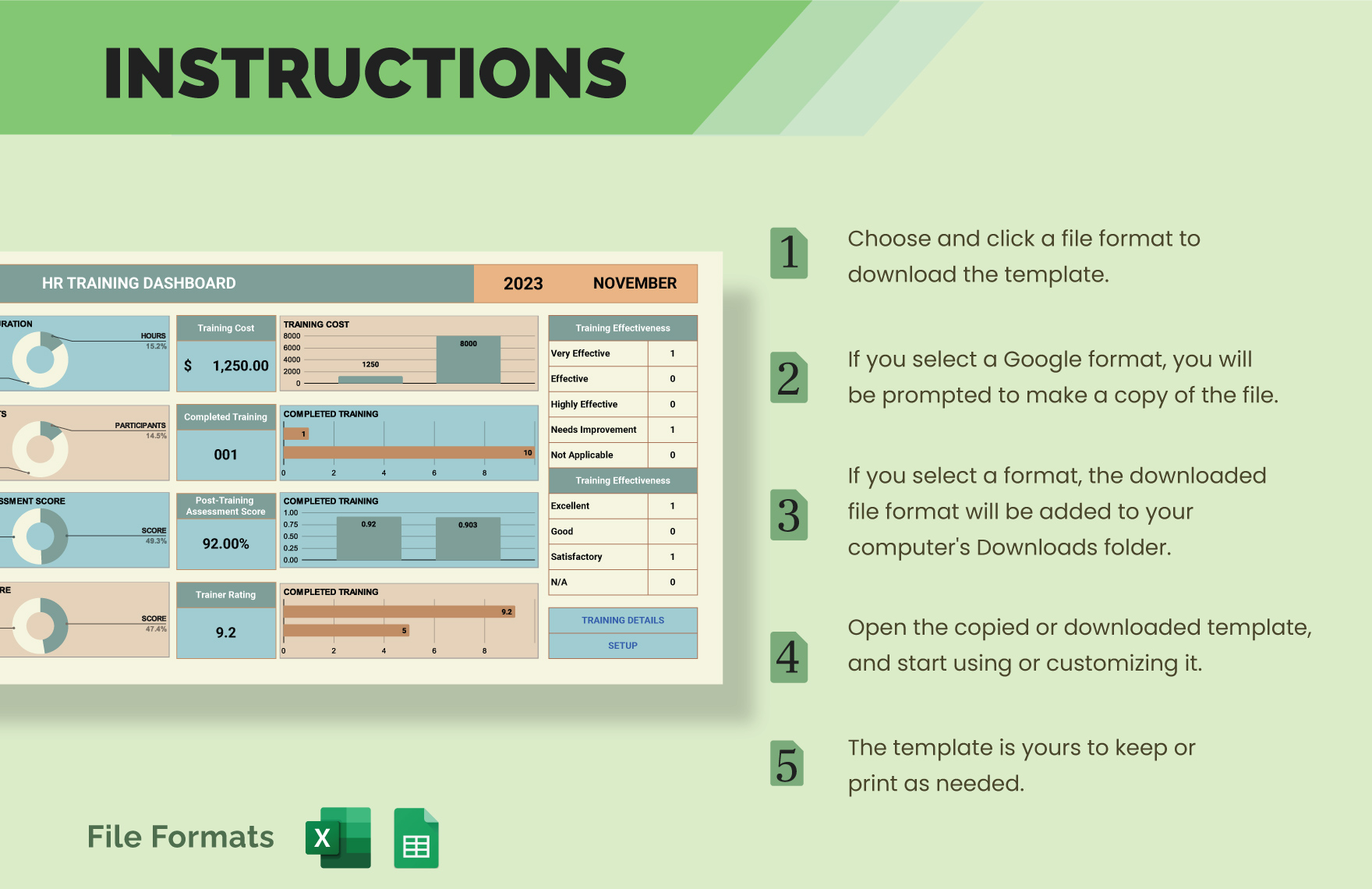 HR Training Dashboard Template - Download in Excel, Google Sheets | Template.net