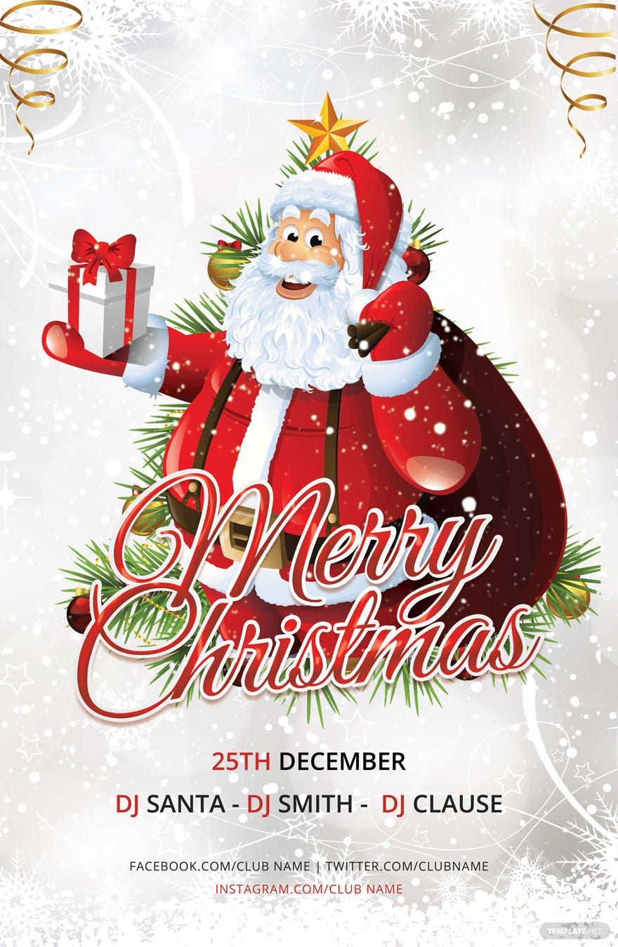 Christmas Party Poster Template Apple Pages PSD Template