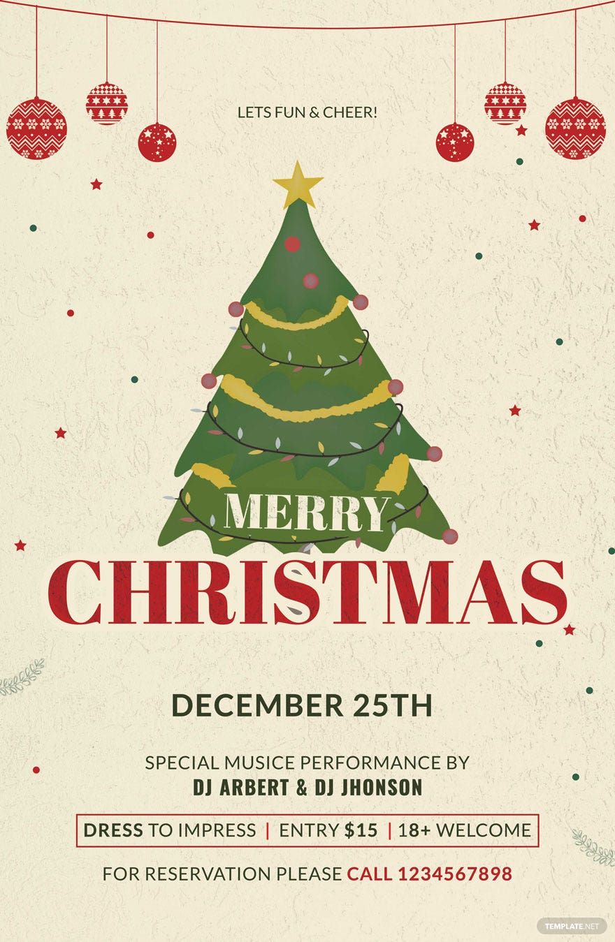 Free Simple Christmas Poster Template Apple Pages PSD Template