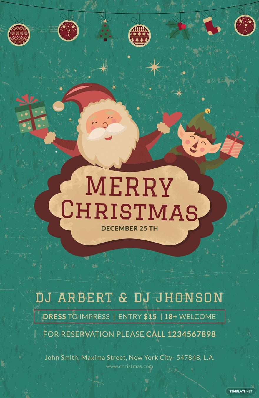 Christmas Poster PDF Templates Free Download Template