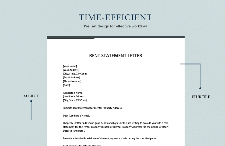 Free Rent Statement Letter - Download in Word, Google Docs, PDF, Apple ...