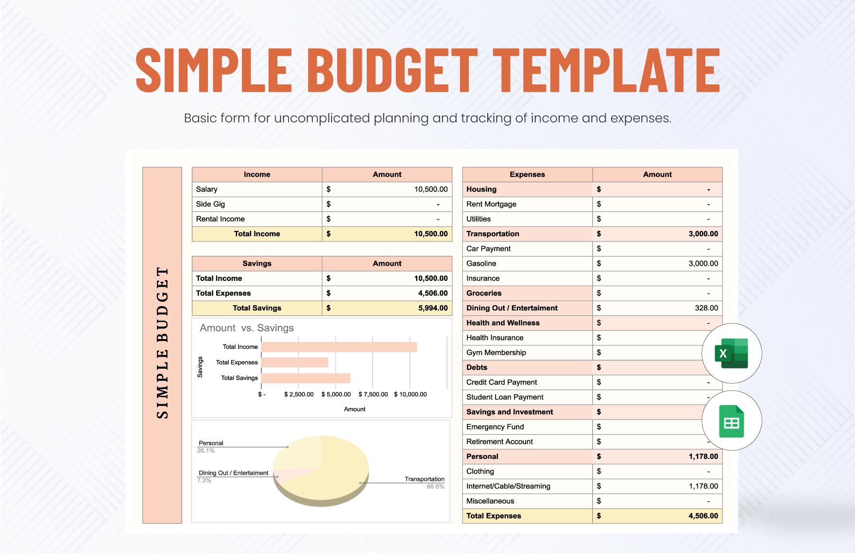 Free Home Budget Templates Editable And Printable