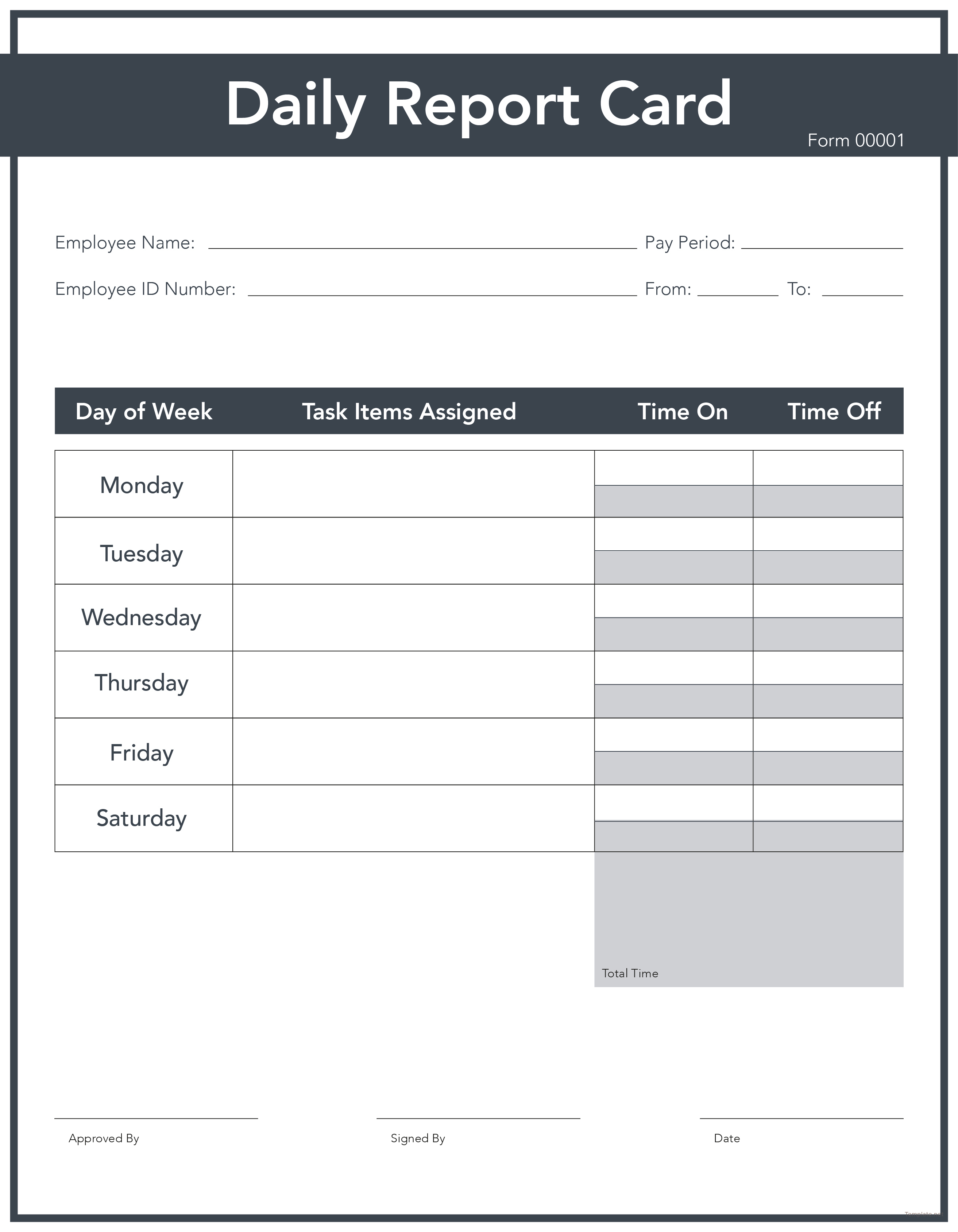 Free Daily Report Card Template In Adobe Photoshop Adobe Illustrator 