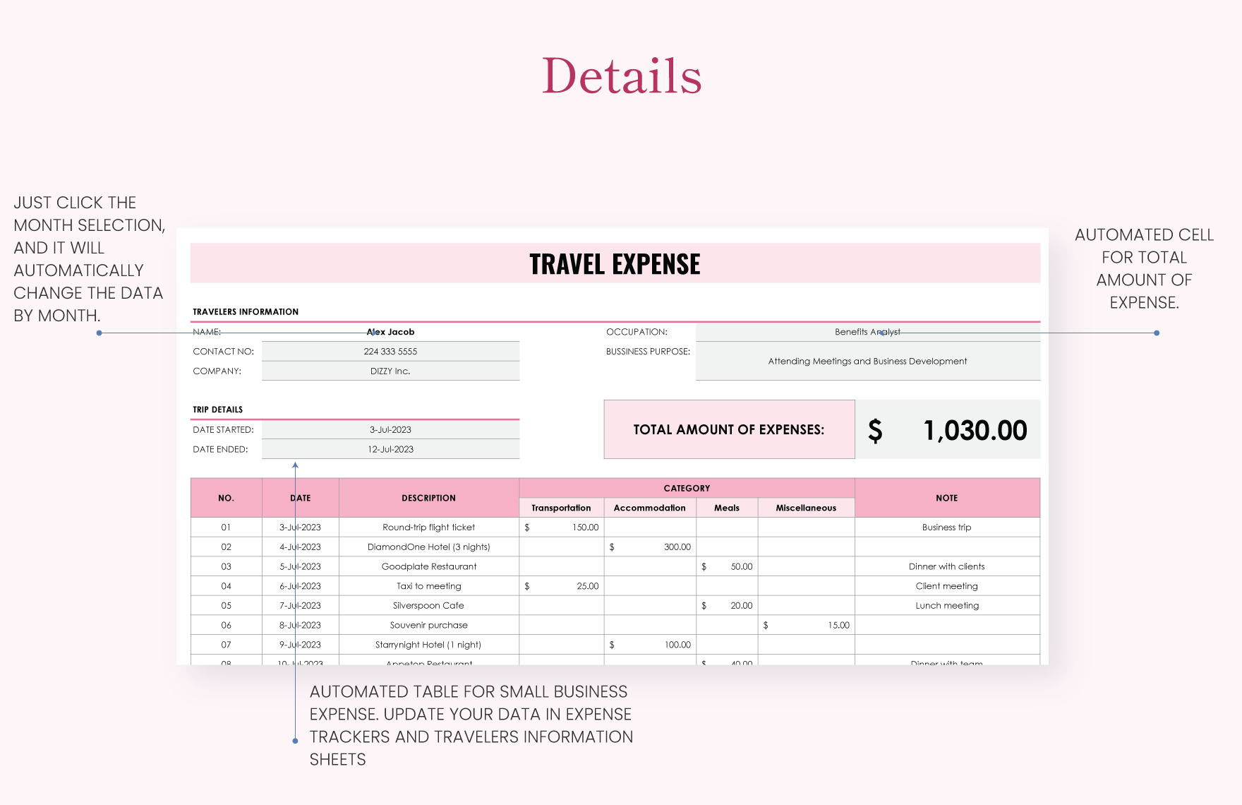 Travel Expense Template - Download in Excel, Google Sheets | Template.net