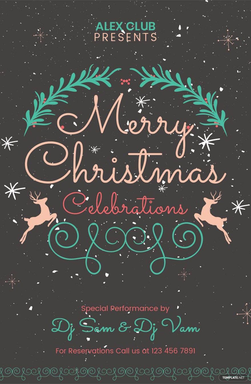 Christmas Poster PDF Templates Free Download Template