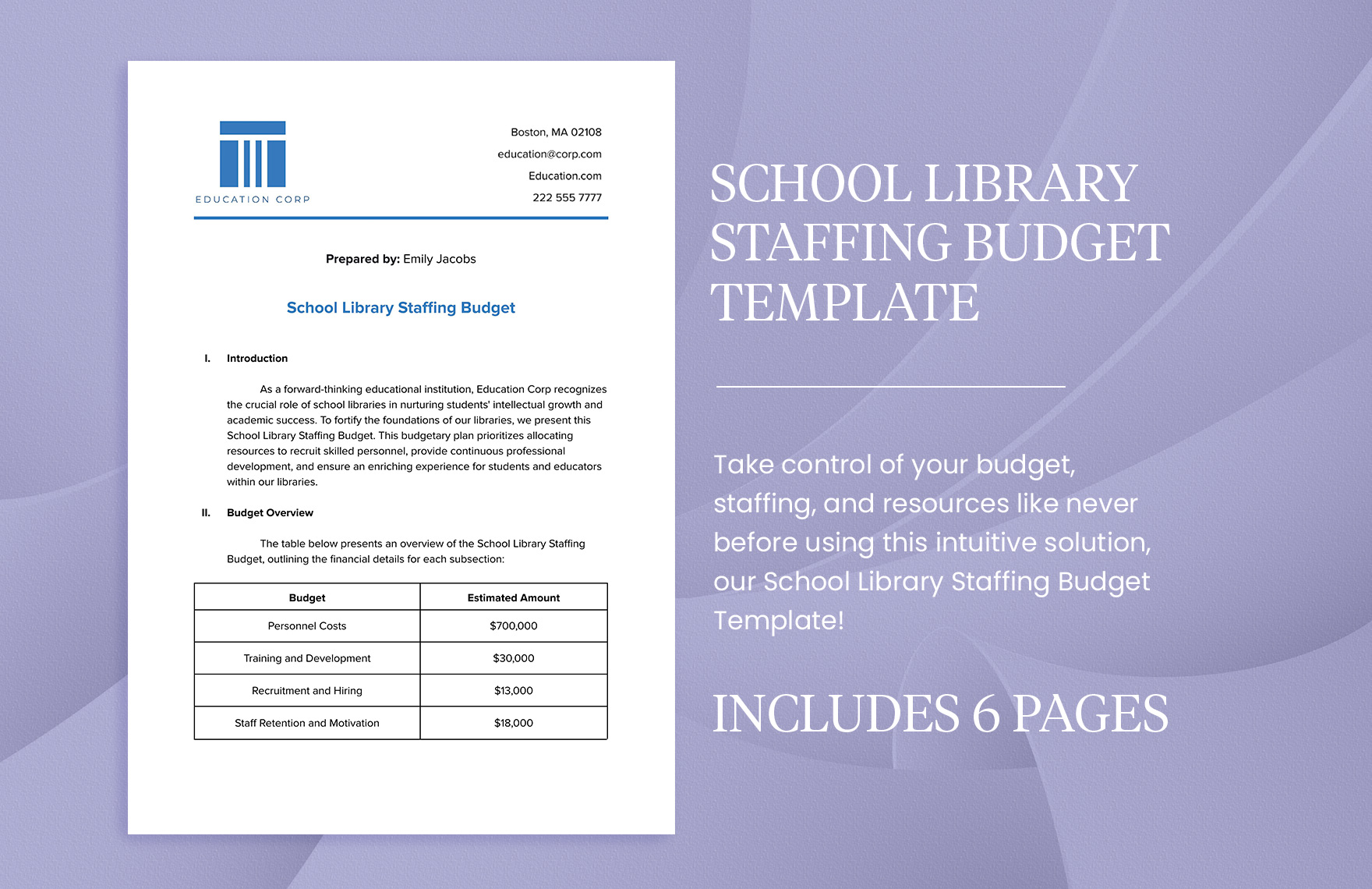 Editable School Budget Templates In PDF To Download