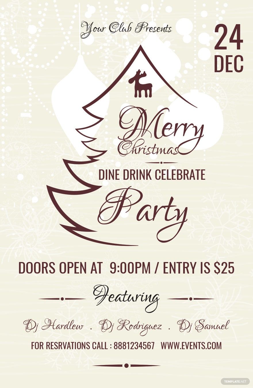 Christmas Poster PDF Templates Free Download Template