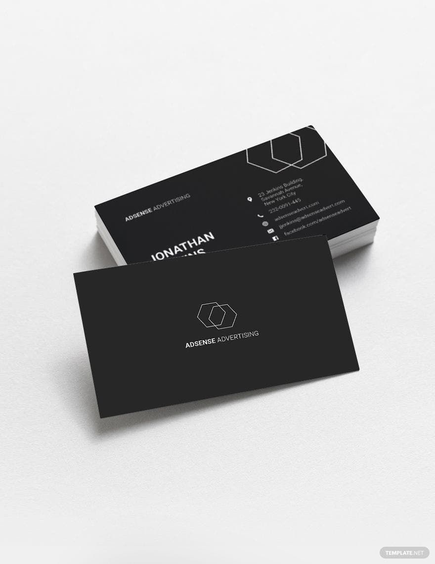 Minimalist Business Card Template Google Docs Illustrator Word Apple Pages PSD Publisher 