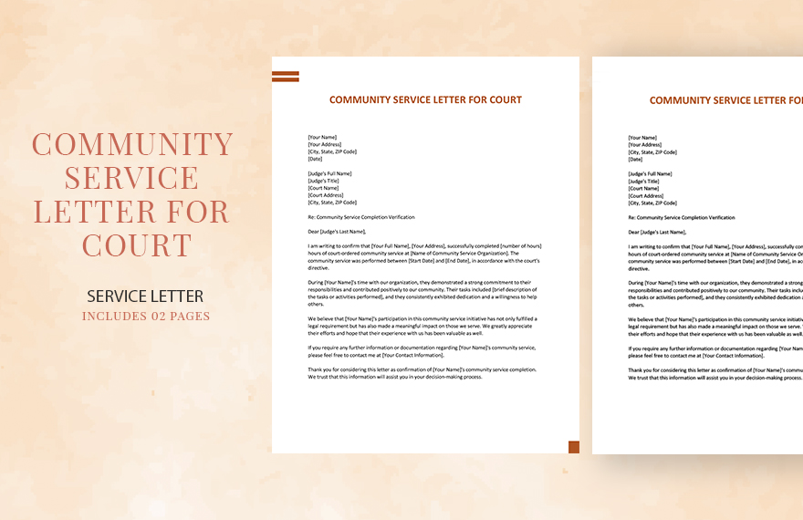 Community Service Letter For Court In Word Google Docs Download Community Service Letter For Court In Word Google Docs Download