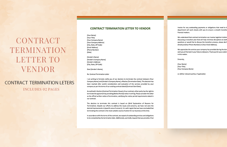 Free Contract Termination Letter To Vendor Download In Word Google 