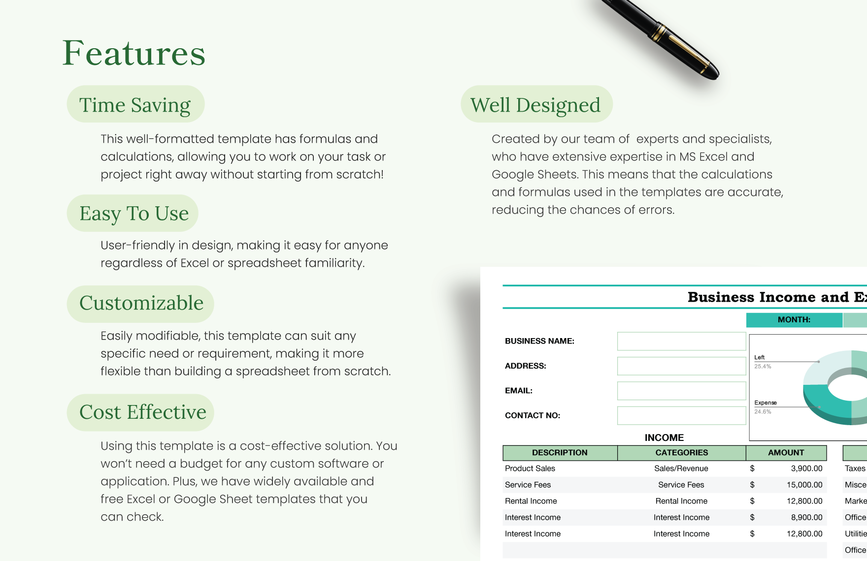 Business Income and Expense Tracker Template - Download in Excel ...