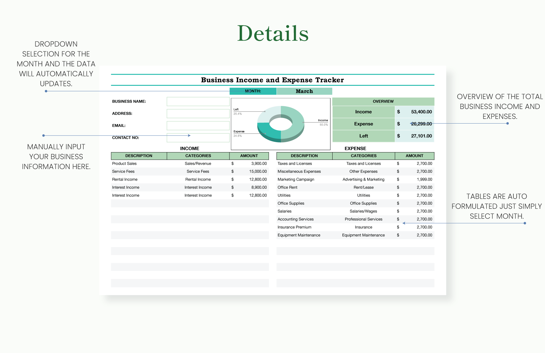 Business Income and Expense Tracker Template - Download in Excel ...
