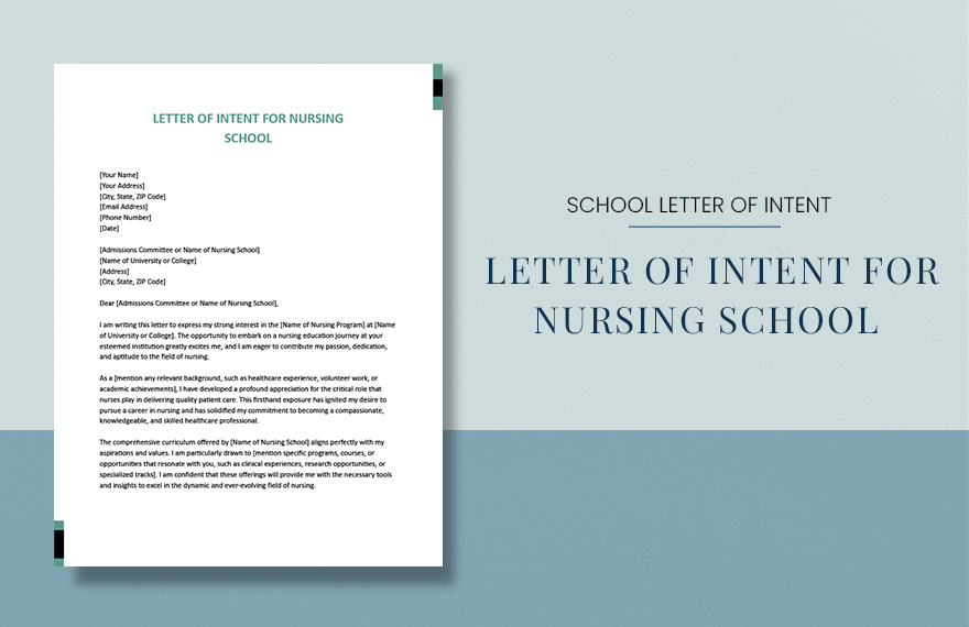 Free Letter Of Intent For Nursing School Download In Word Google Docs Apple Pages Template