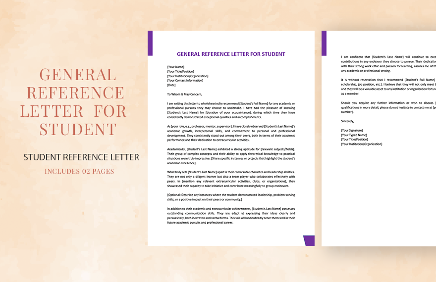 Free General Reference Letter For Student Download In Word Google Docs PDF Apple Pages 