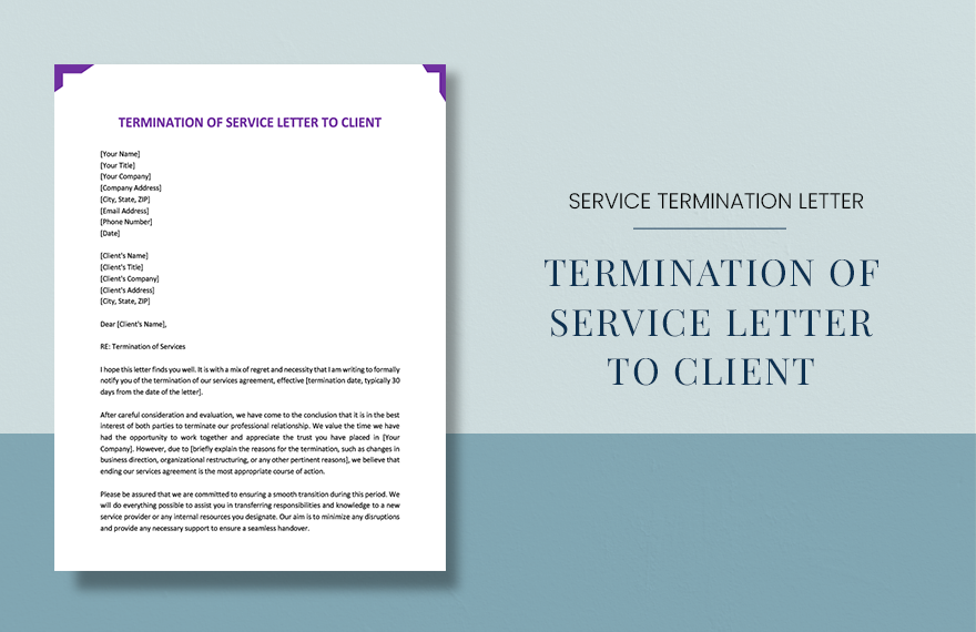 Free Termination Of Services Letter To Client Download In Word 