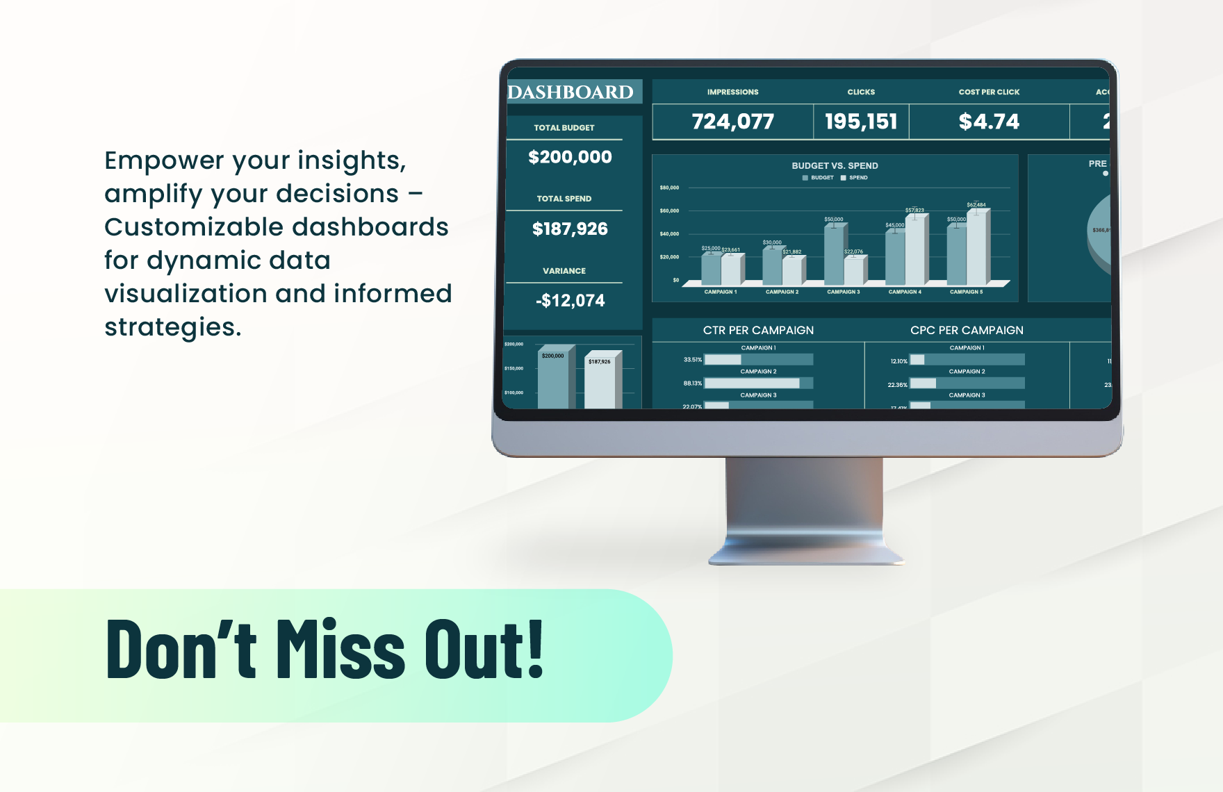 Free Dashboard Template - Download in Excel, Google Sheets | Template.net