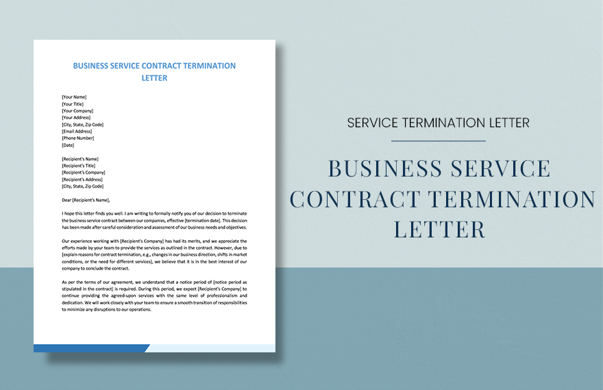 Free Business Service Contract Termination Letter Download In Word 