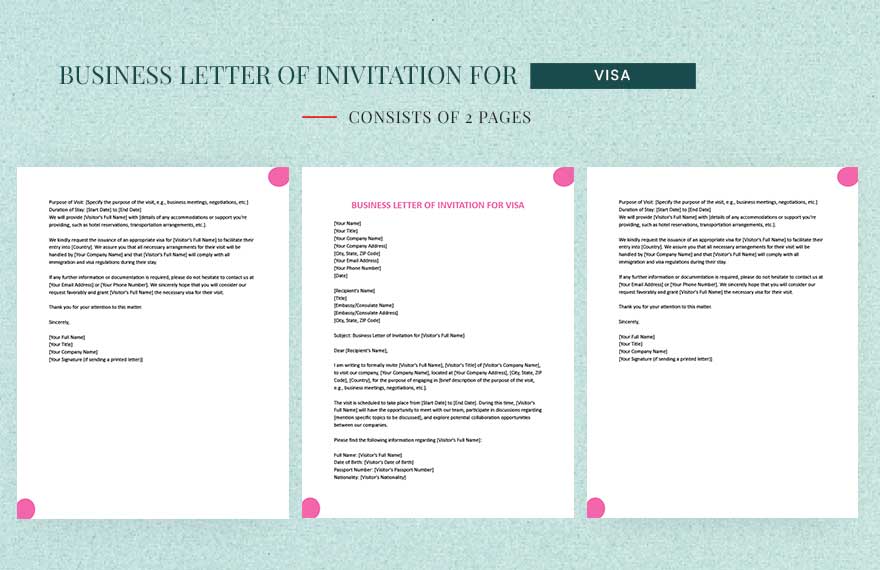 Free Business Letter Of Invitation For Visa Download In Word Google
