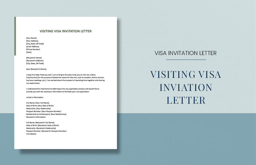 FREE Visa Invitation Letter Template Download In Word Google Docs FREE Visa Invitation Letter Template Download In Word Google Docs