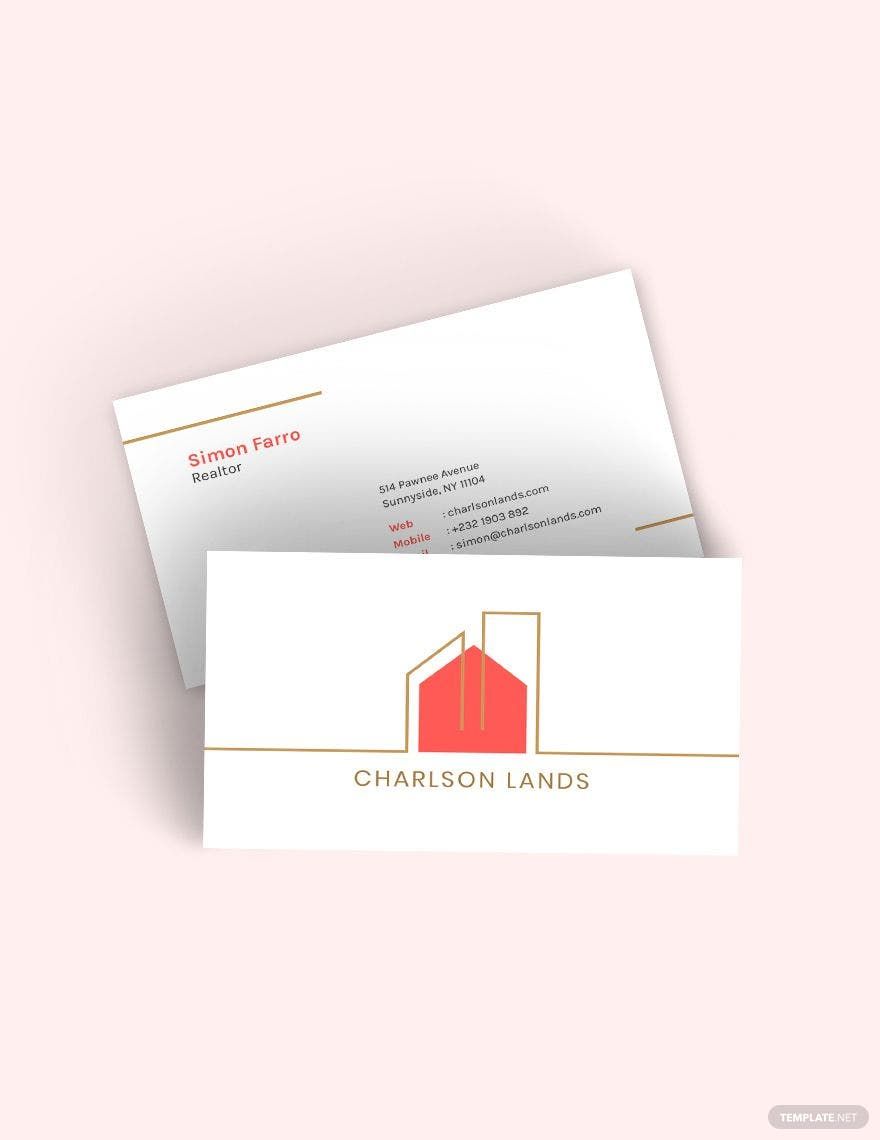 Free Modern Realtor Business Card Template Google Docs Illustrator 