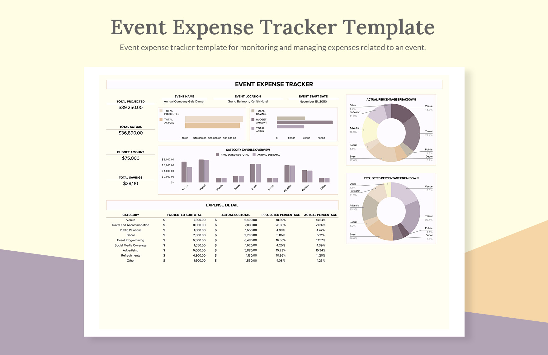 Event Expense Tracker Template Download In Excel Google Sheets 